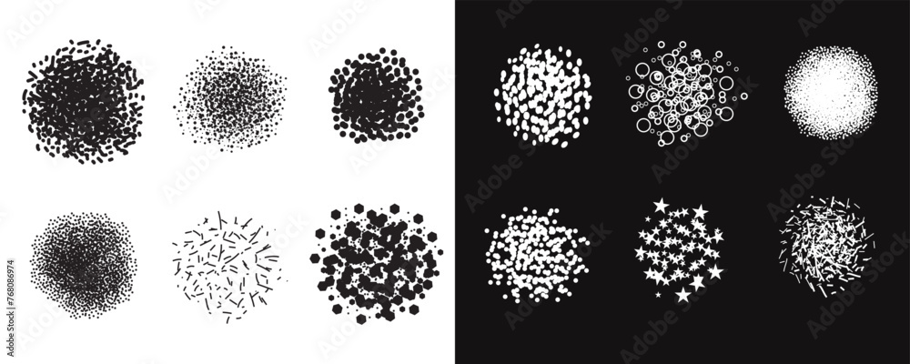 Set of texture vector spray brushes. Sprays from different forms ...