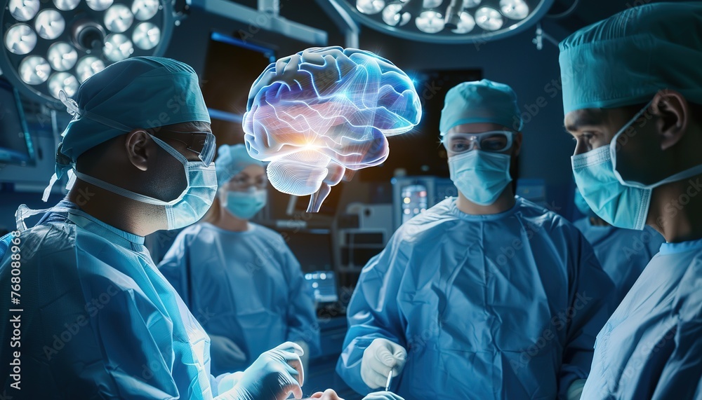 Innovative Neurosurgery: A team of surgeons performs complex brain ...