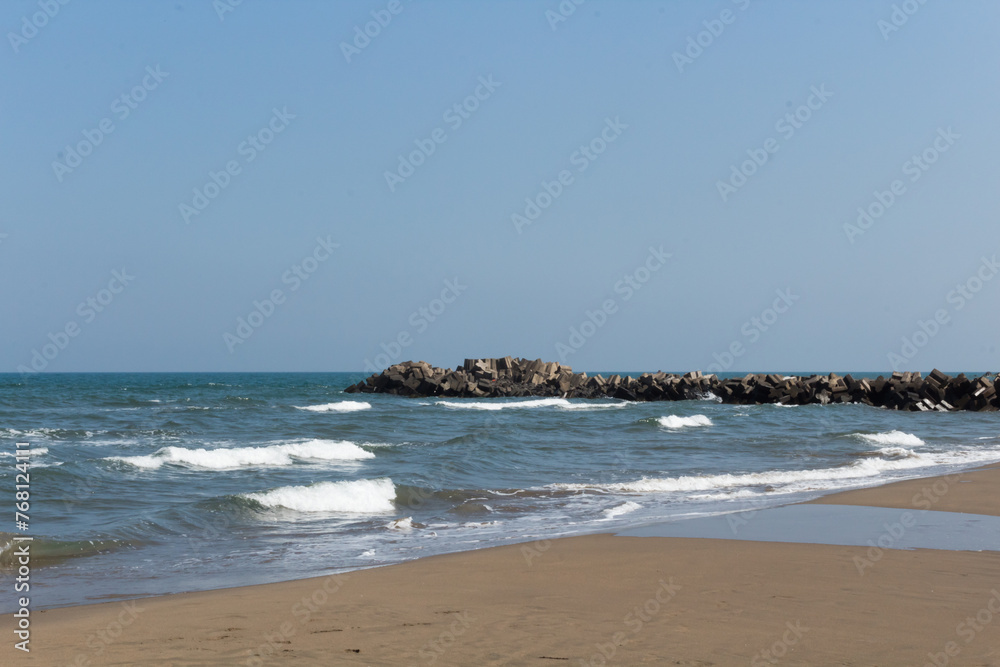 Playa "La Barra", Veracruz, México. En donde se junta el agua salada y ...