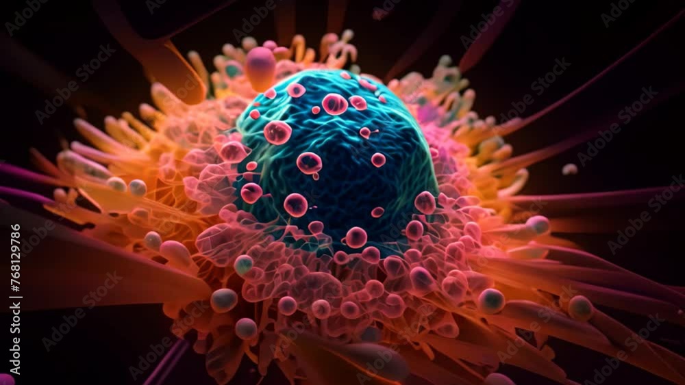 Vidéo Stock cancer cell or tumor illustration in high detail as a ...