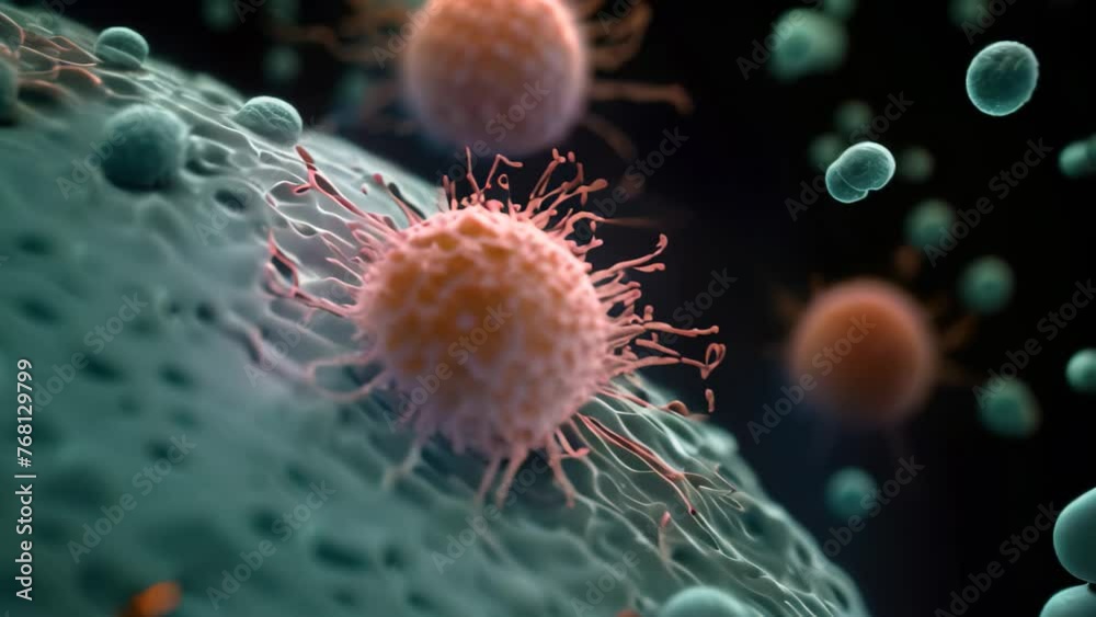 cancer cell or tumor illustration in high detail as a medical science ...