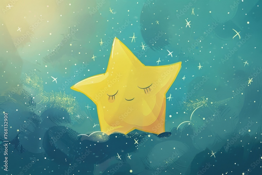 Twinkle Little Star Illustration for Kids Design Stock Illustration ...