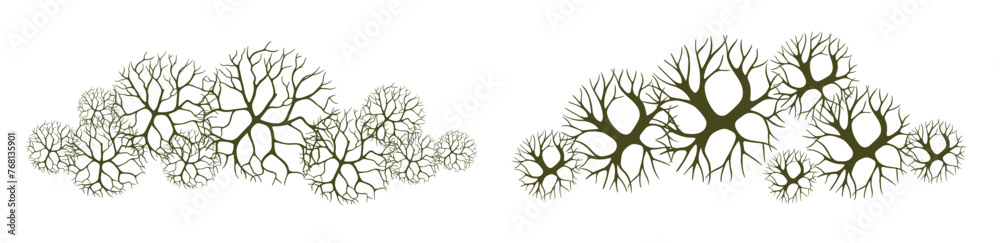 Group of trees for architectural floor plans. Entourage design. Various ...