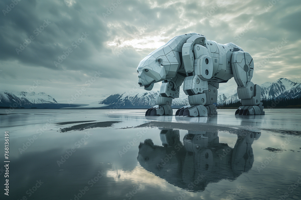 Robot polar bear in Alaska, the creation of extinction of wildlife ...