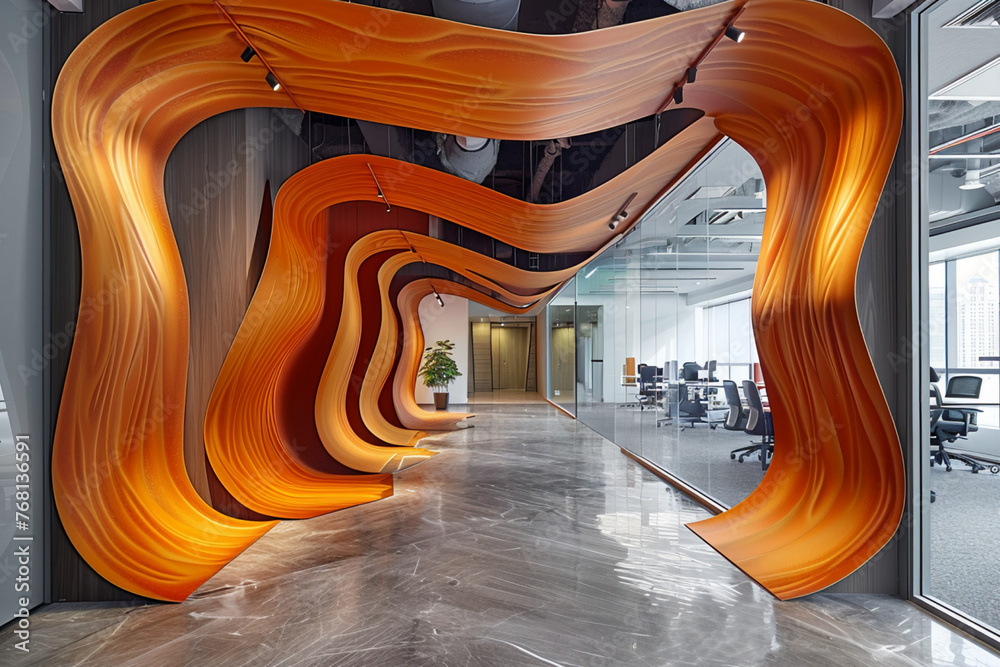 Stock-illustrationen Imagine an office where time itself becomes fluid ...