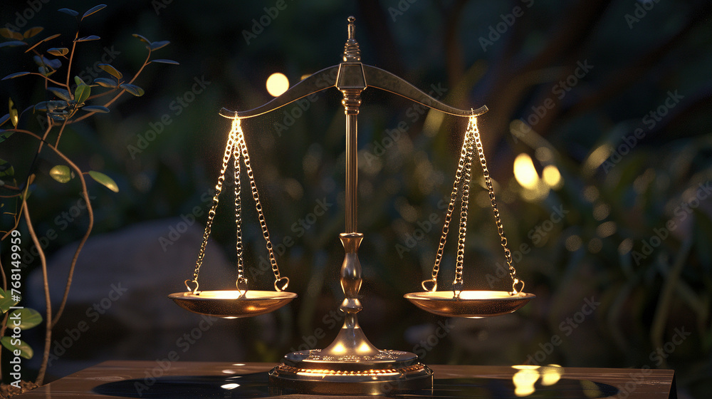 Artistic Shots of the Scales of Justice in Various Settings Stock ...