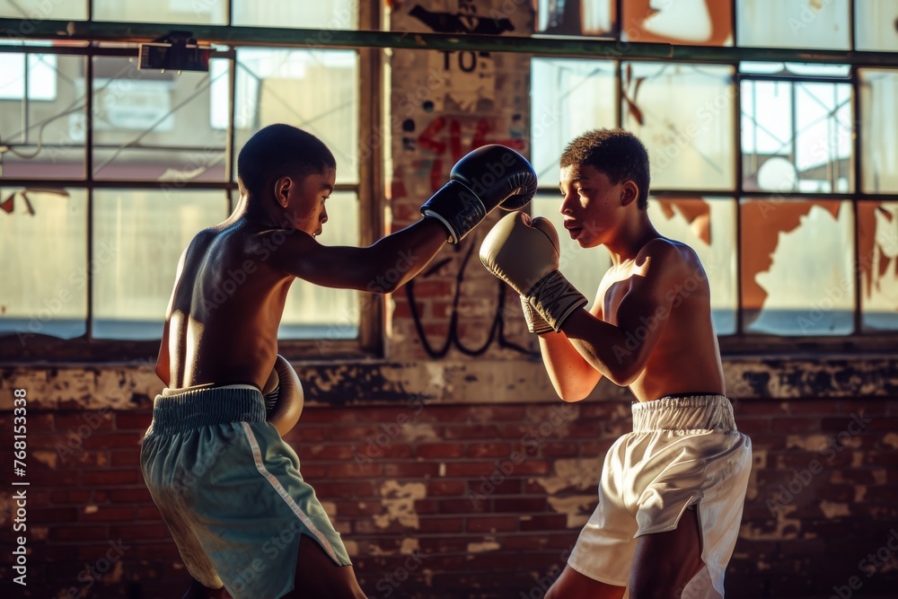 A photo capturing two young men standing side by side, showcasing their ...