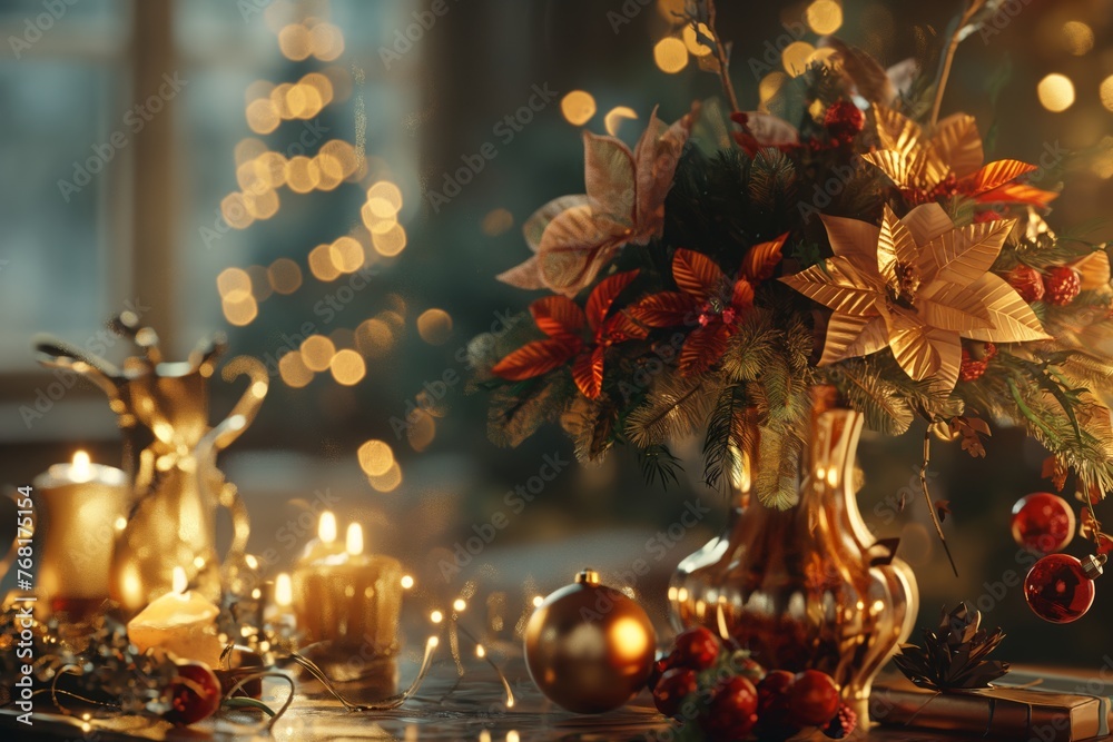 Christmas scene, marketing poster, marketing campaign, satured colors ...