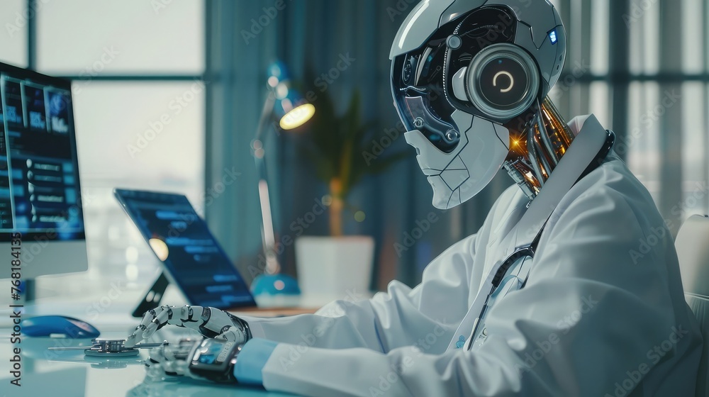 Artificial Intelligence. doctor using technology smart robot AI, Online ...