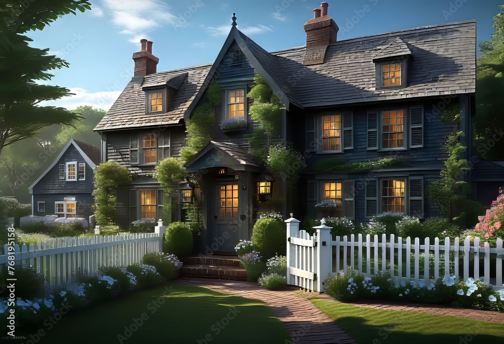 Beautiful quaint two-storey Victorian style cottage (house) with ...