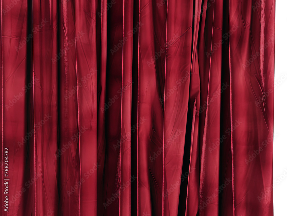 Elegant red stage curtains on transparent background, cut out Stock ...