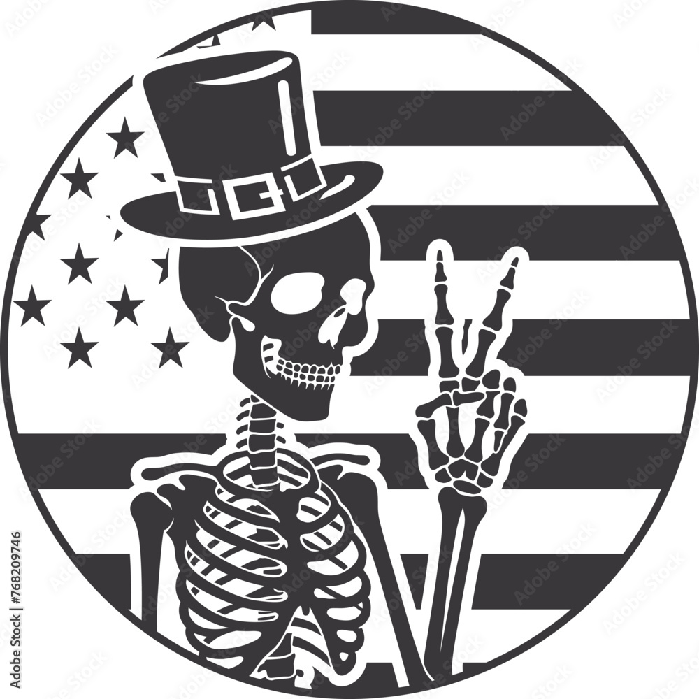 Funny Usa Flag With skeleton St Patricks Day Vector Files,Skeleton Svg ...