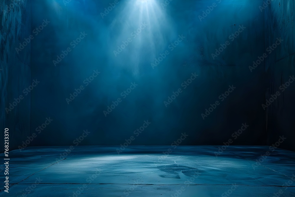 "Dark Blue Room with Concrete Floor and Spotlight: Perfect for Dramatic ...