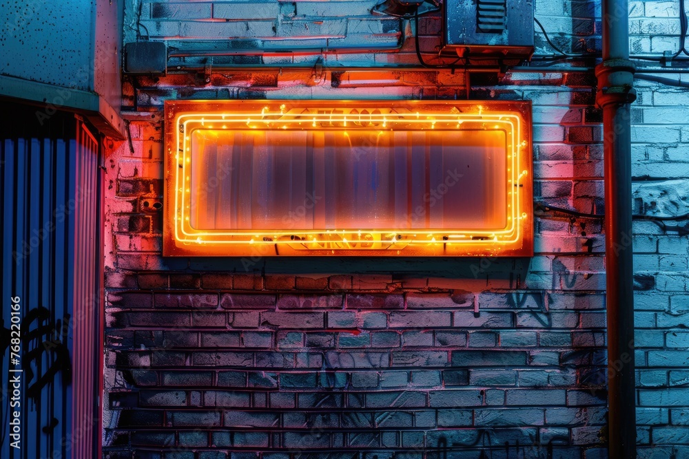 Illuminated Gold Neon Sign on Brickwall | Night Business Show ...
