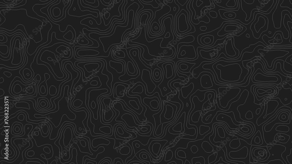 Grey outline topographic contour map abstract tech motion graphic ...