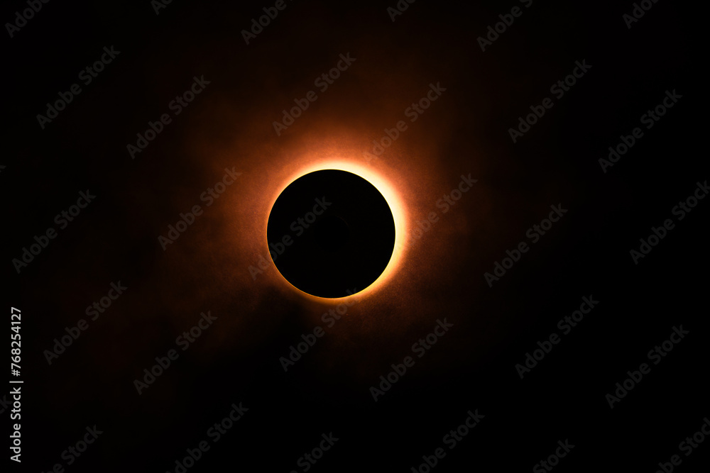 Eclipse re construction in a studio using a bright flashlight and a ...