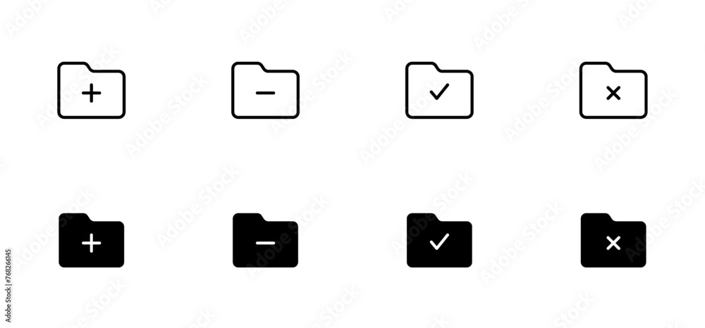 folders icon. Add or delete folder. folder yes no. Checkmark icon ...