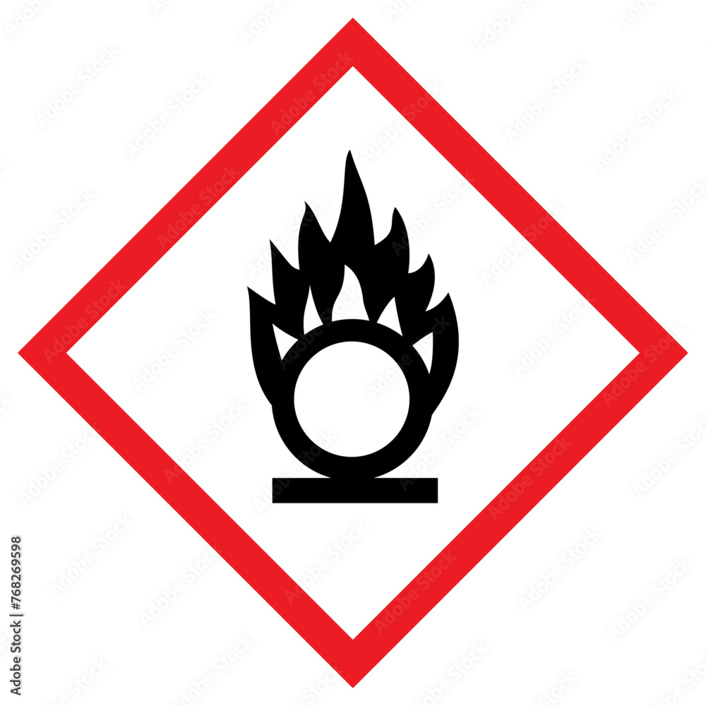 Vector graphic of physical hazard sign indicating oxidizing gases ...