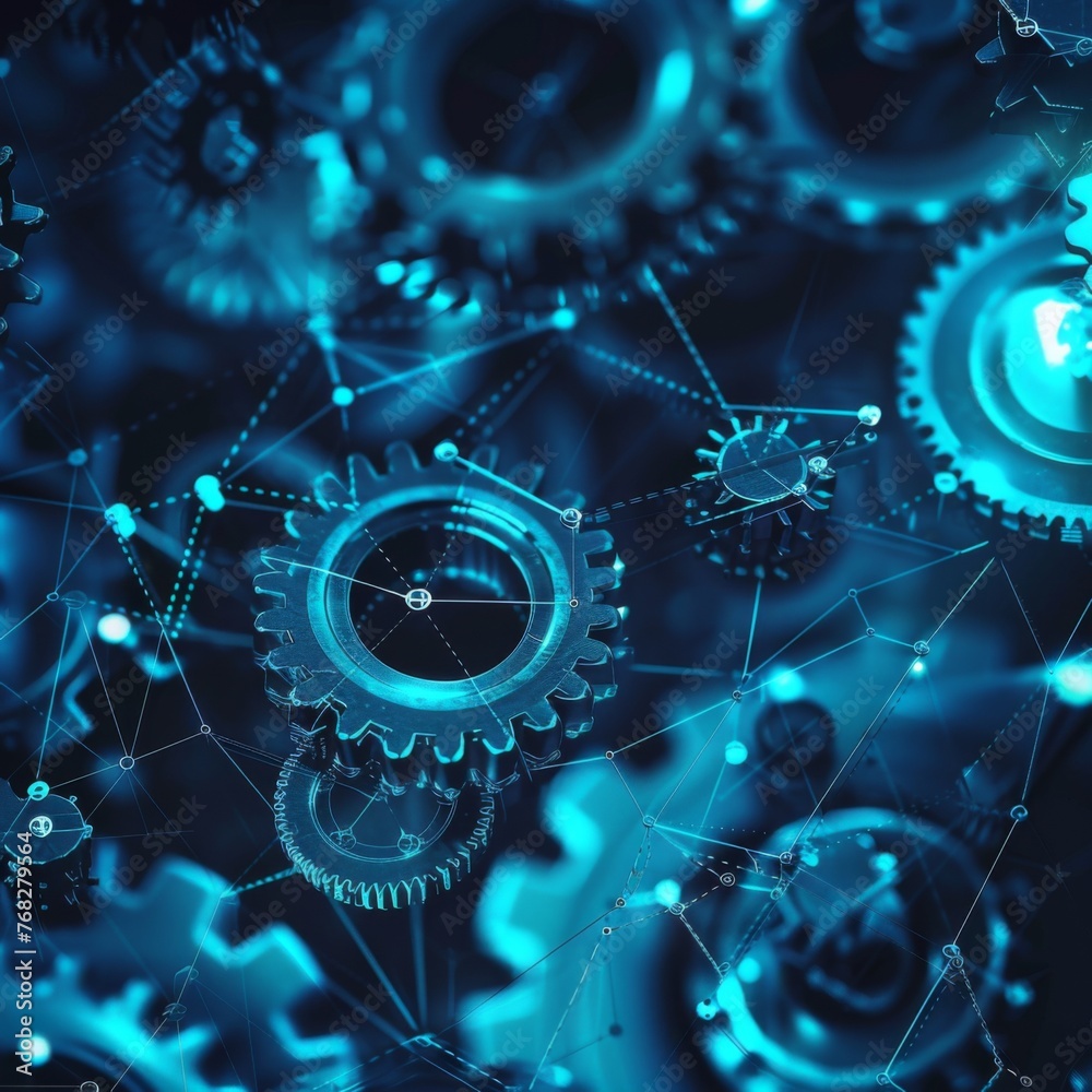 Interconnected gears system connected as social network part ...