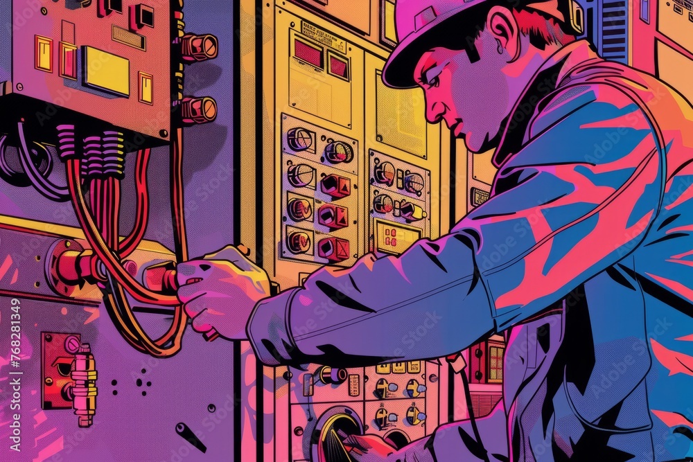 An electrical engineer designing a power factor correction system for a facility Stock ...