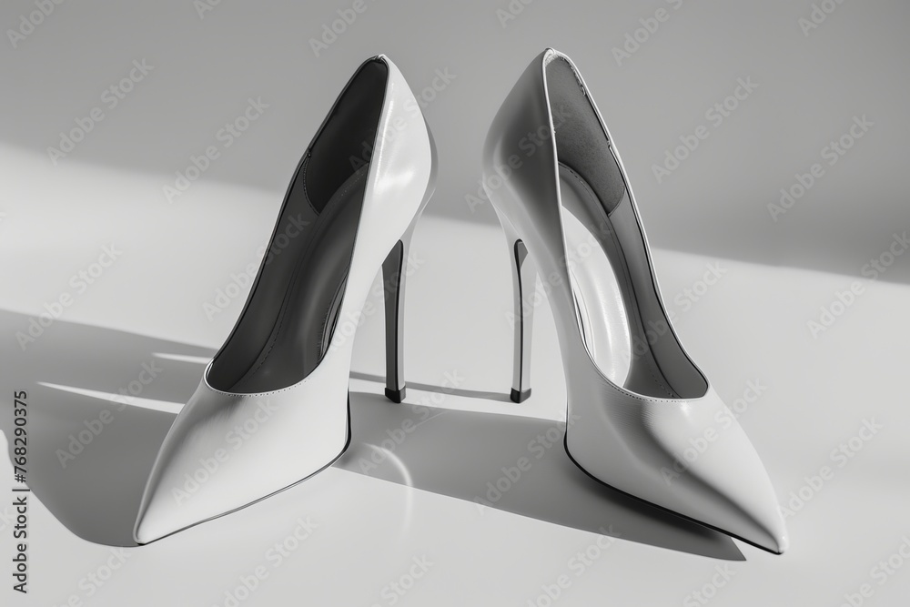High heels casting dramatic shadows, highlighting the stark contrast ...