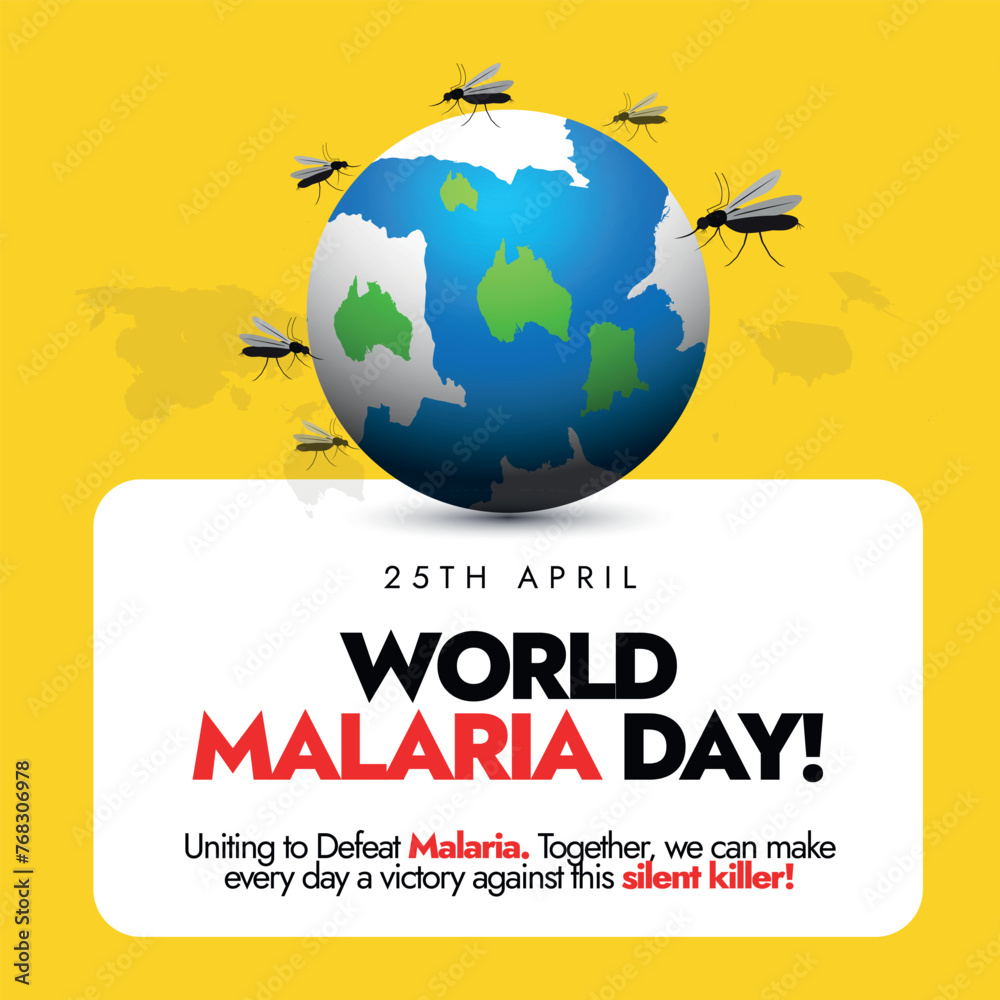 World Malaria day. 25th April World Malaria day awareness banner and ...