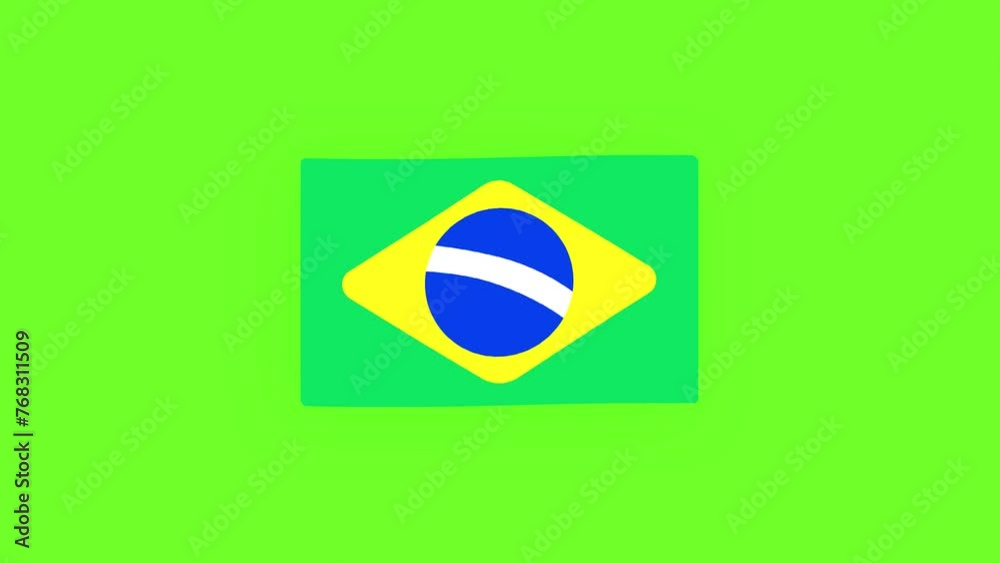 Brazil Flag isolated on Green Screen background. National Brazil Flag ...