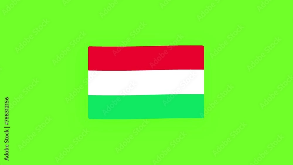 Vidéo Stock Hungary Flag isolated on Green Screen background. National ...
