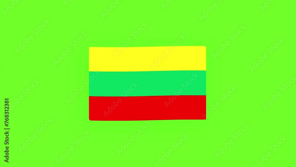 Vidéo Stock Lithuania Flag isolated on Green Screen background ...