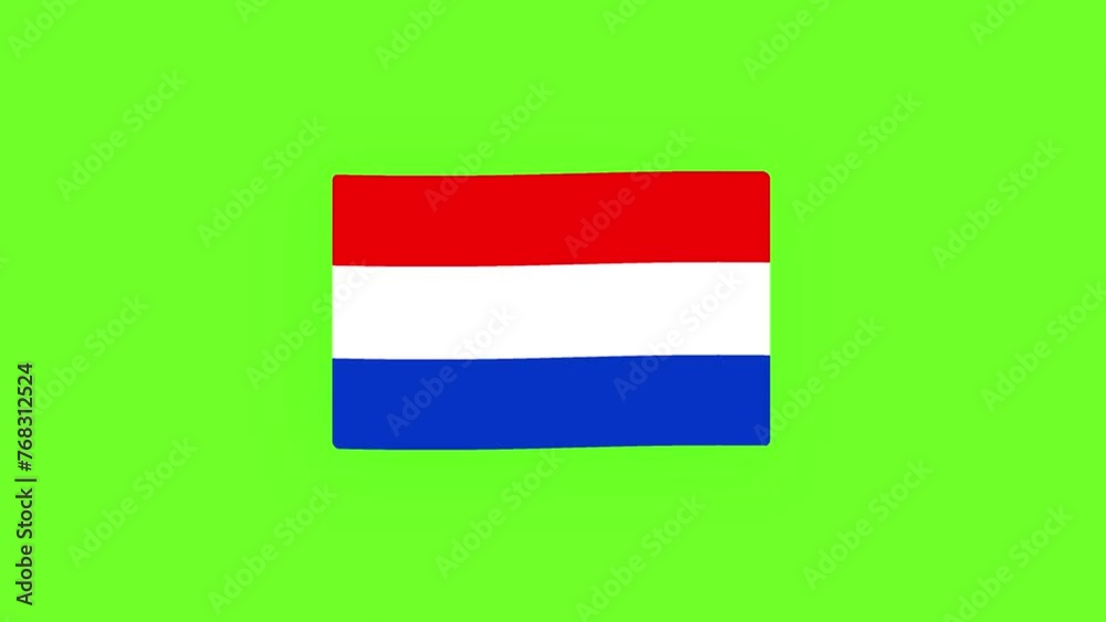 Netherlands Flag isolated on Green Screen background. National ...