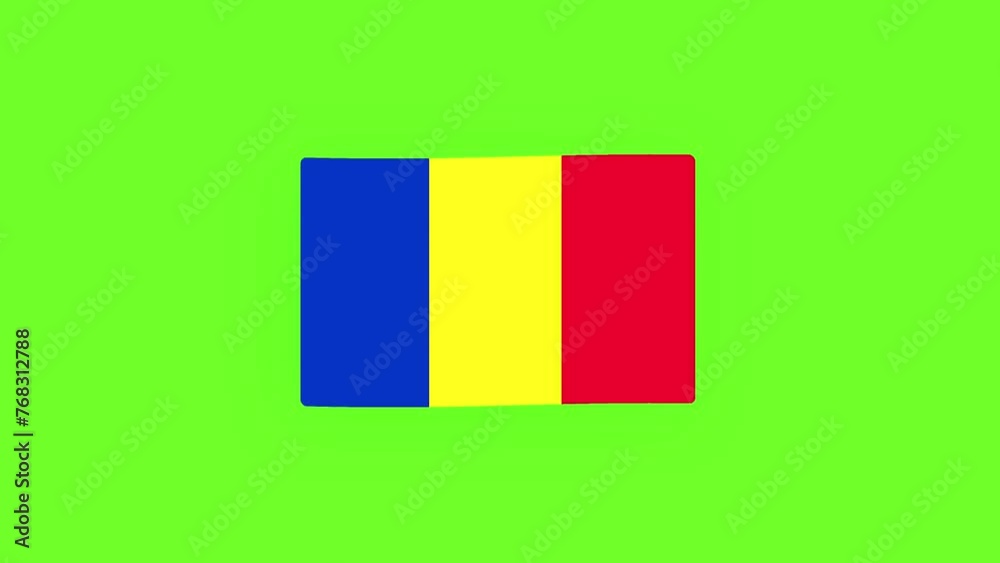 Romania Flag isolated on Green Screen background. National Romania Flag ...