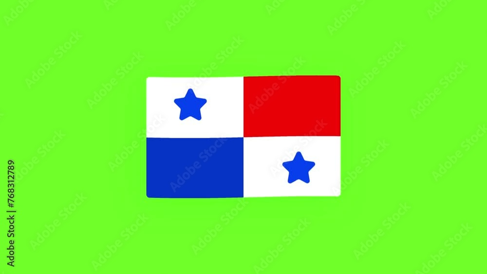 Panama Flag isolated on Green Screen background. National Panama Flag ...