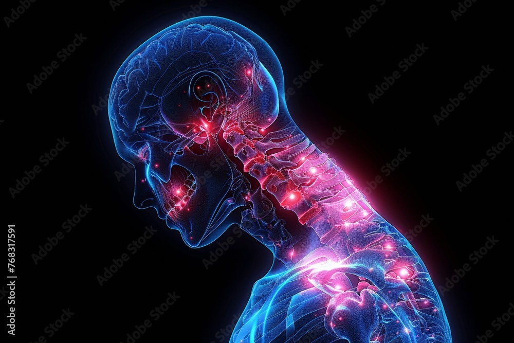 Understanding the severity of neck pain through visual depiction Stock ...
