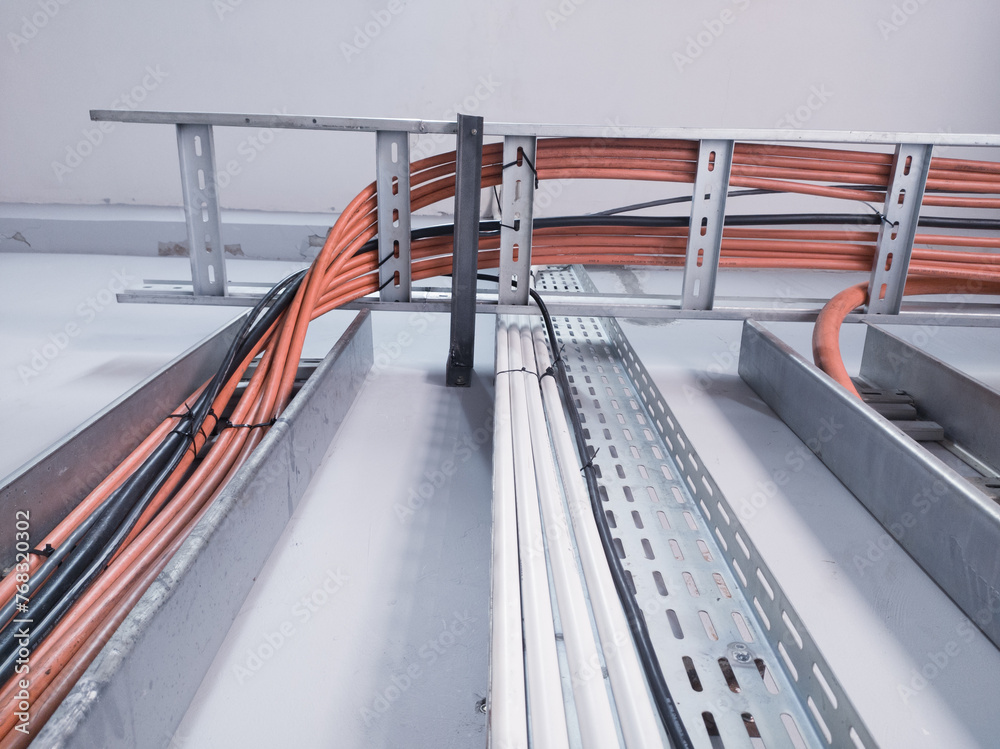 Cable connecting the power from the solar panel to the inverter ...