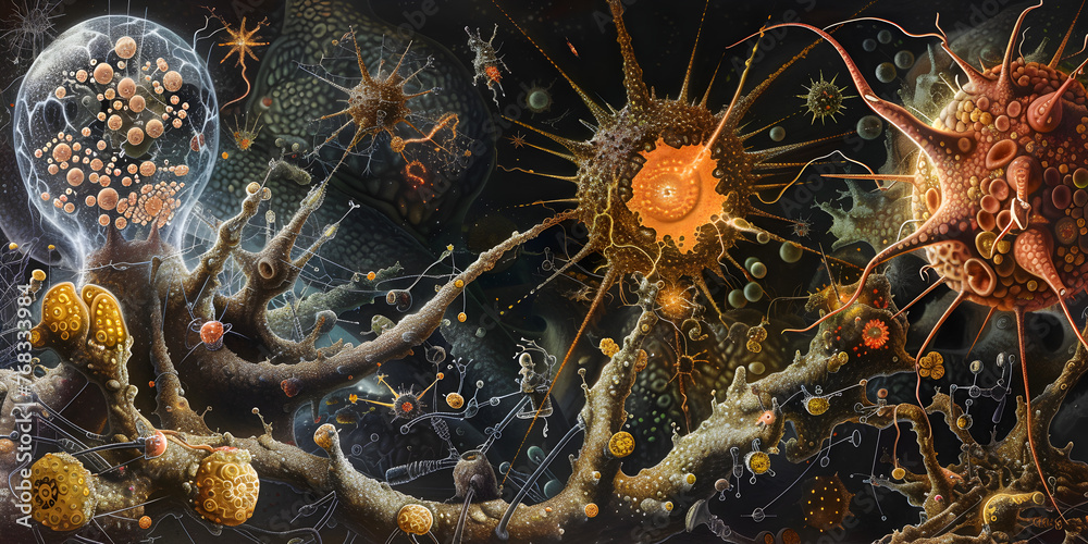 Neuron Cell Illustration in Space ,Illustrating Neural Connections ...