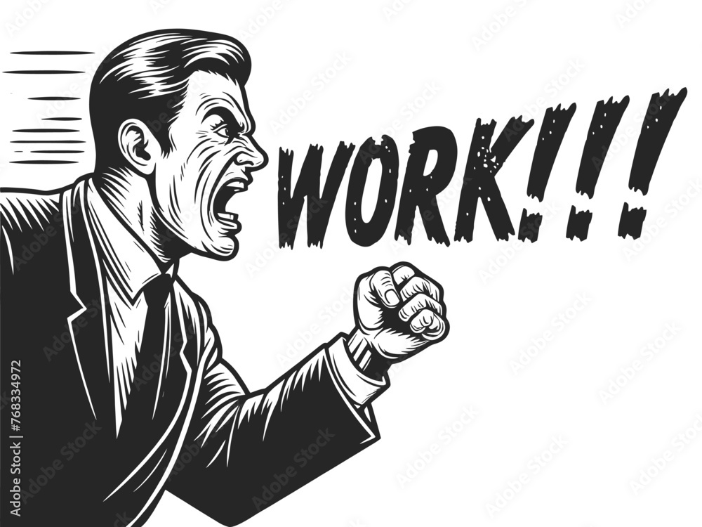 angry man boss shouting yelling Work, strong expression and detailed ...