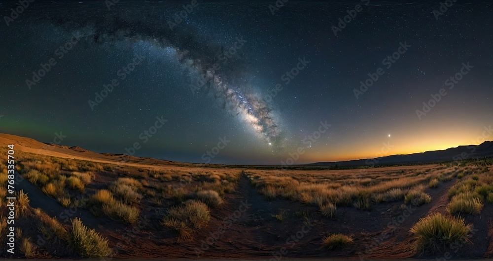 360 degree star field panorama with open star cluster, environment HDRI ...