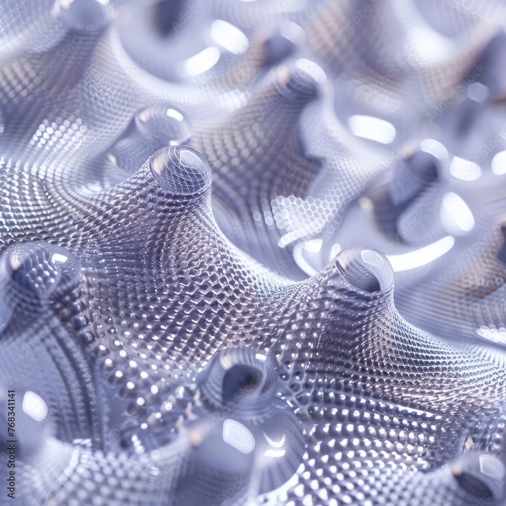 A close-up of a nano-textured surface mimicking the lotus effect for ...