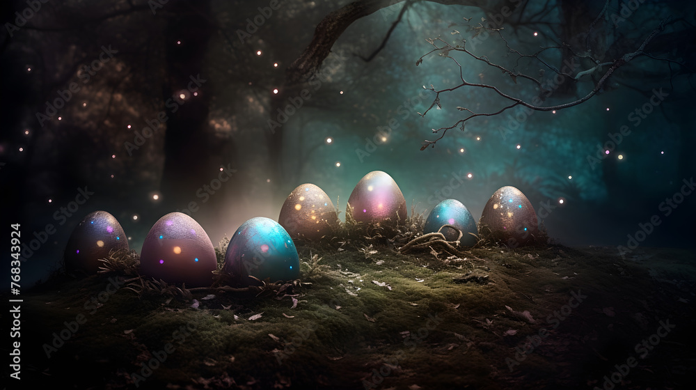 Summoning the magic of Easter with an extravagant image of Easter eggs ...