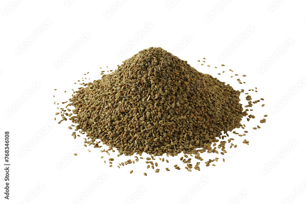 heap of ajwain or Trachyspermum ammi,caraway herb spice seeds also ...