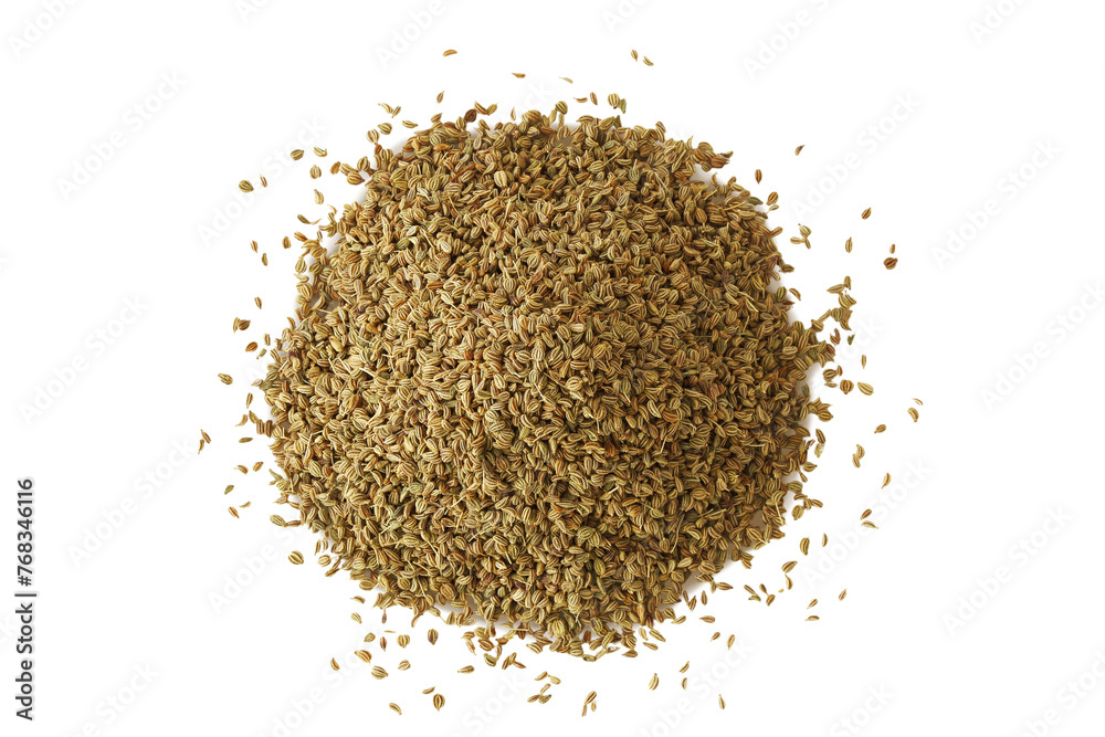 heap of ajwain or Trachyspermum ammi,caraway herb spice seeds also ...