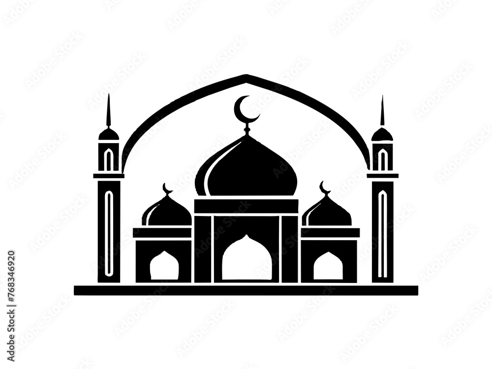 Minimalist vector of a mosque/masjid. Can be used for islamic prayer ...