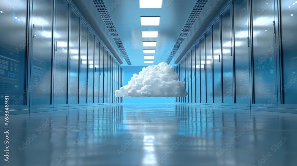 Seamless Cloud Integration Connecting Computer To Server For Online Storage Utilizing Cloud