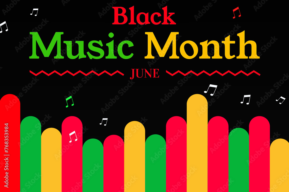 Black Music Month Wallpaper with Traditional Colors and Typography ...