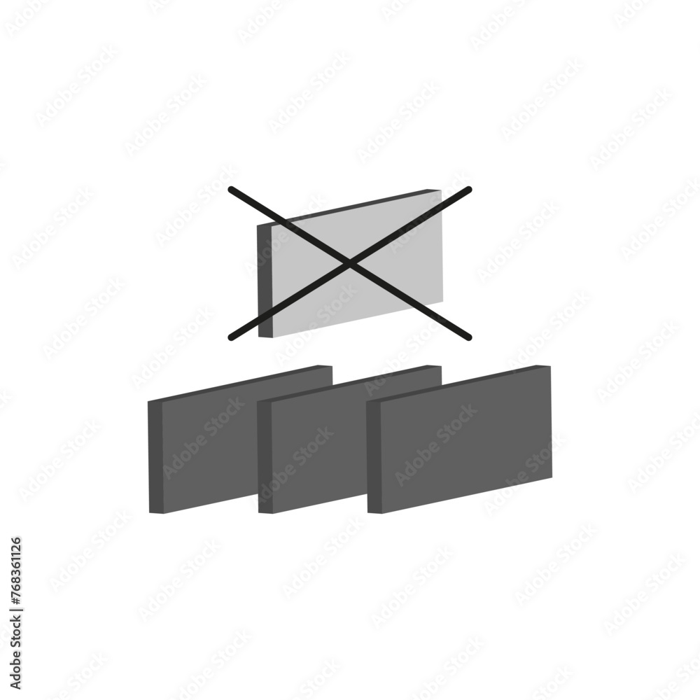 Crossed-out email icon. Blocked message symbol. Communication ...