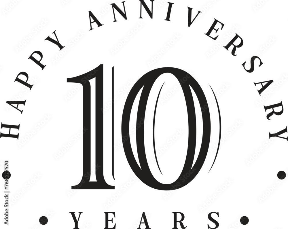 10 years experience logo or 10 years logo vector on white and black ...