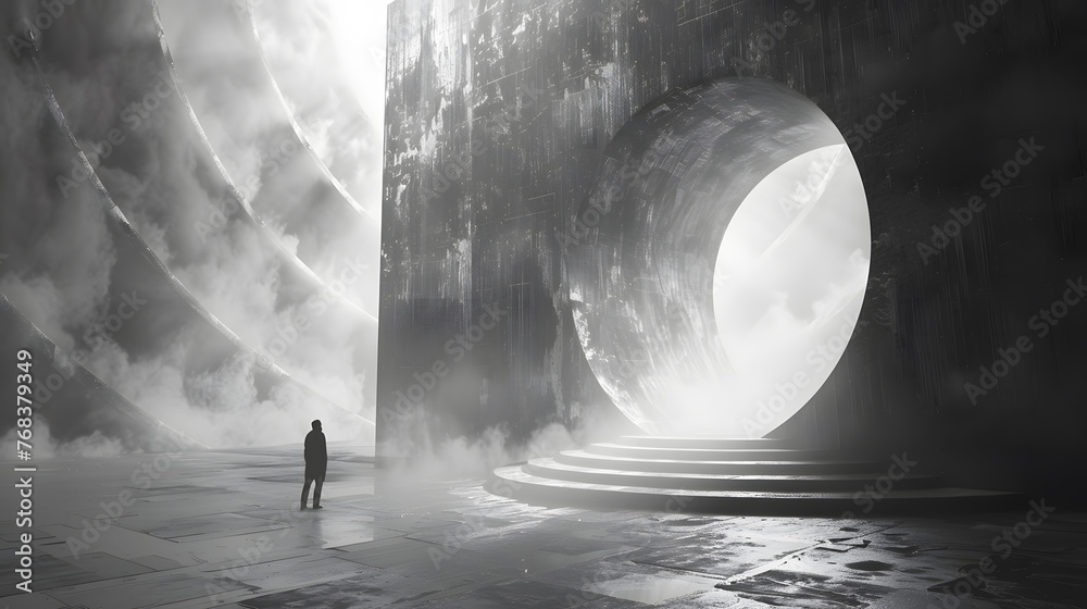 Journey to Ethereal Tunnel, Abstract Digital Art, Dreamlike Landscape ...