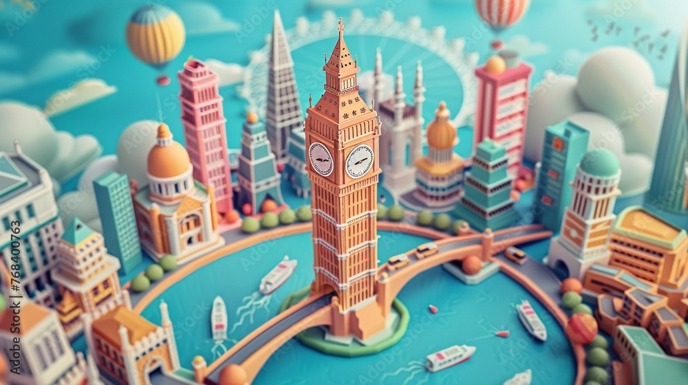 design that seamlessly integrates iconic landmarks or artifacts ...