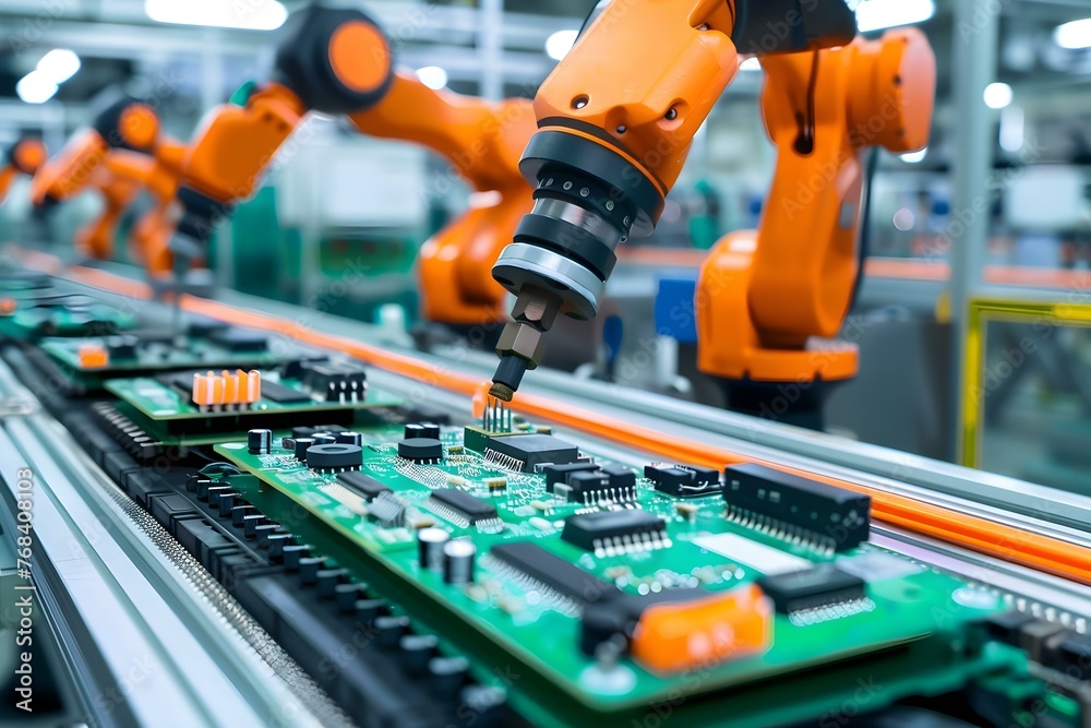 Quality control of circuit board assembly line with precision robot ...