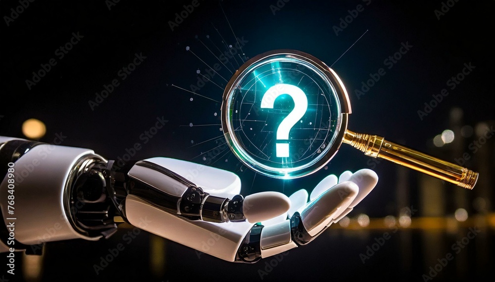 Illustration of an Artificial Intelligence hand in humanoid shape with ...